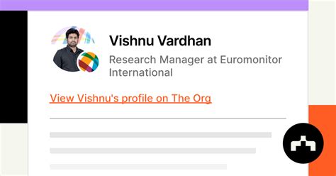 Vishnu Vardhan Research Manager At Euromonitor International The Org