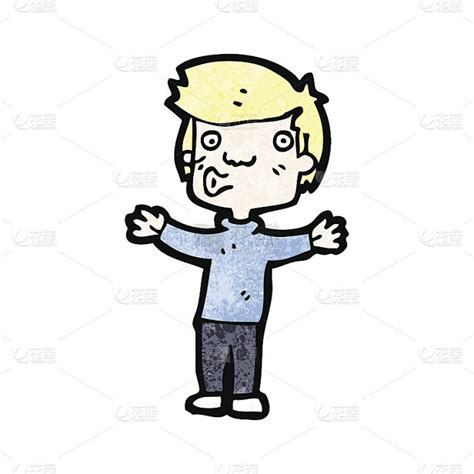 卡通男孩吹口哨素材 花瓣网