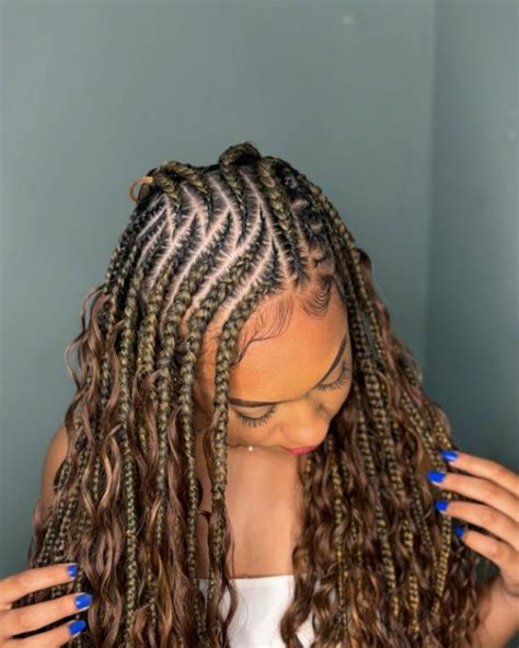 22 Gorgeous Fulani Braids With Curls For A Trendy Look Golden Brown