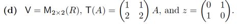 solved for each linear operator t on the vector space v