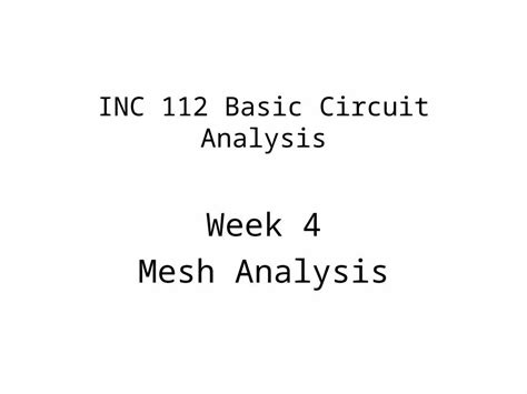 Ppt Inc 112 Basic Circuit Analysis Week 4 Mesh Analysis Dokumen Tips