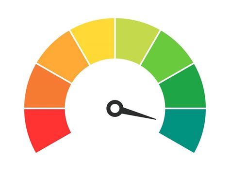 Vector Speedometer Meter With Arrow For Dashboard With Green Yellow