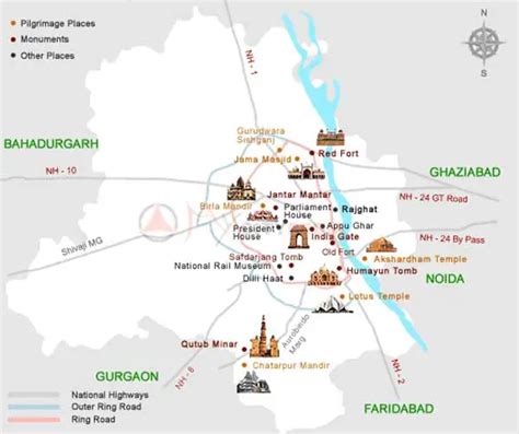 Delhi Tourism Map Mapsof Net