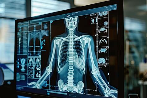 xray of human body on computer screen in medical context premium ai generated image
