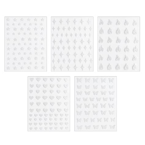 5 Sheets Nail Art Stickers Decal Self Adhesive Acrylic Nail Design For
