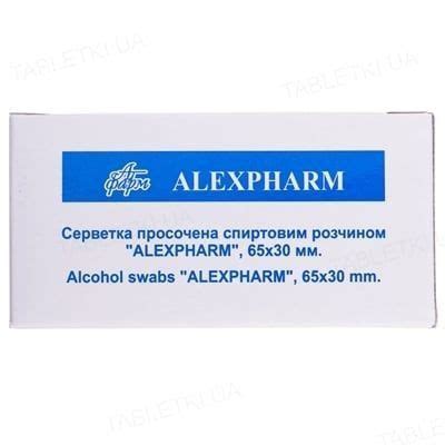 Серветки спиртові Alexpharm медичні 30 мм х 65 мм, 100 штук | Personal ...