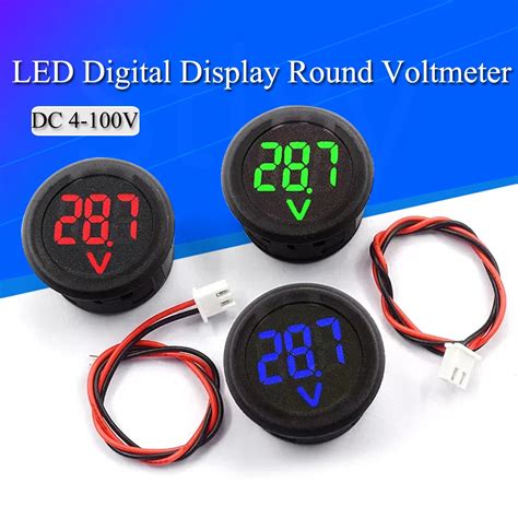 Dc 4 100v Led Digital Display Circular Two Wire Voltmeter Dc Digital
