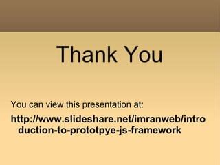Introduction To Prototype JS Framework PPT