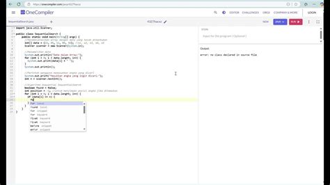Program Searching Algoritma Sequential Search Dengan Menggunakan Bahasa Java Youtube
