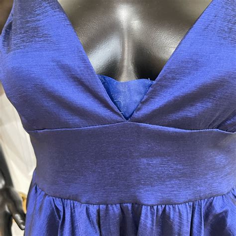 Highlow Royal Blue Satin Dress Gem