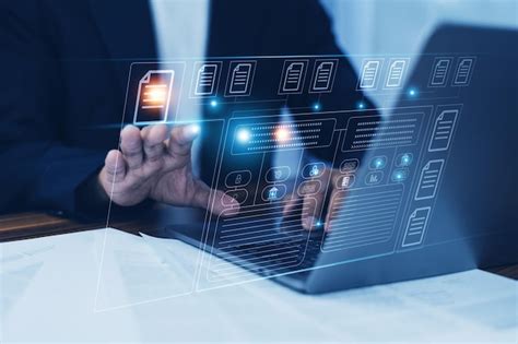 Premium Photo Businessman Using Software Computer Check Data Document On Server For Documents