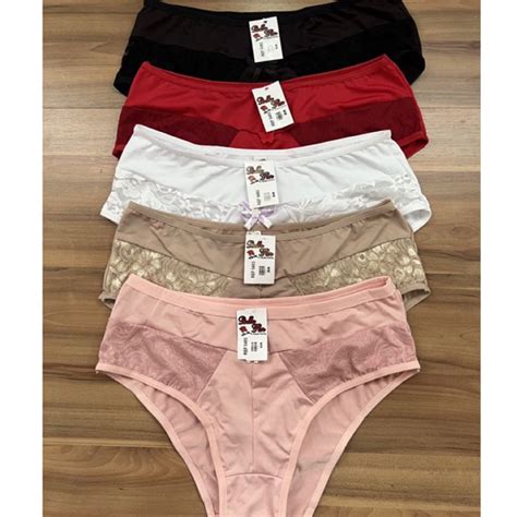 Kit Calcinhas Calçolas Cós Alto PLUS SIZE Lateral Larga Linda Conforto Renda Frontal