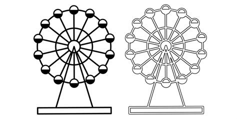 Ferris Wheel Outline Vector Art Icons And Graphics For Free Download