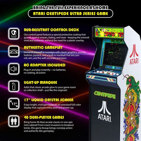 Atari Centipede Ultra Series Game Machine With 17 Screen And 40 Games