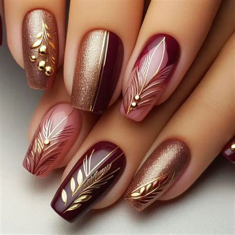 10 Gorgeous Burgundy And Gold Nails To Try In 2025 The Nails Nation