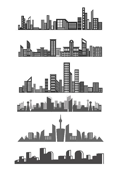 城市建筑高楼大厦城市剪影