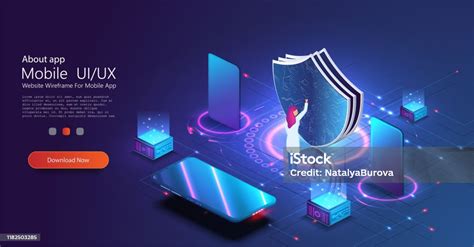 Ilustrasi Vektor Isometrik Mekanisme Perlindungan Digital Sistem