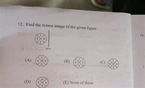 12 Find The Mirror Image Of The Given Figure StudyX