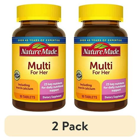 2 Pack Nature Made Womens Multivitamin Tablets 90 Count For Daily