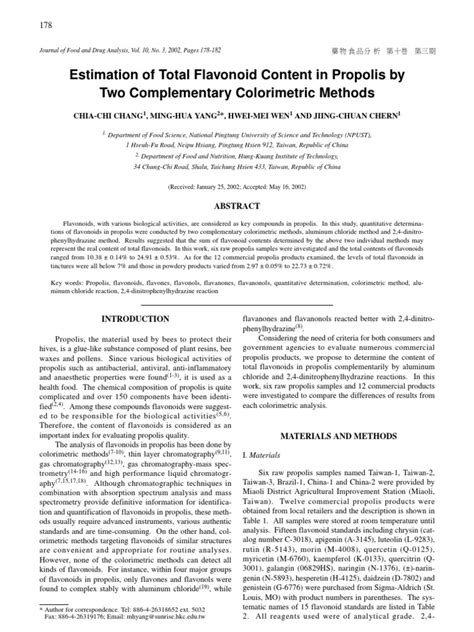 09estimation Of Total Flavonoid Content In Propolis By Two