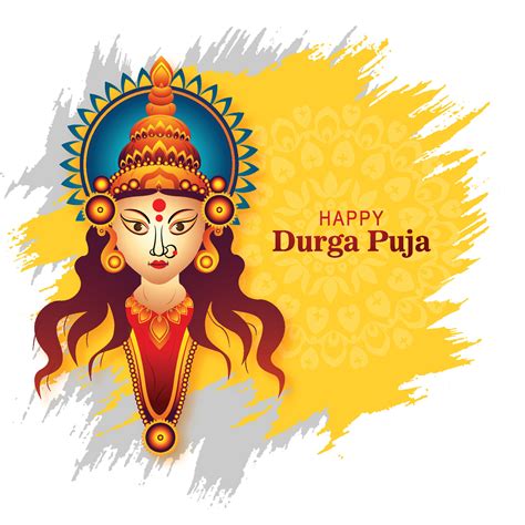 Happy Navratri Celebration On Durga Puja Beautiful Face Card Background