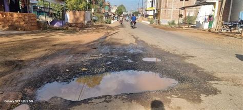 Water Flowing On Mohri Road Due To Lack Of Drain On The Roadside