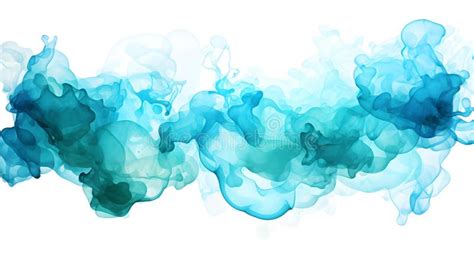 cyan watercolor blobs on white background artistic presentation