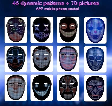 Led Masks With Bluetooth Programmable 2021 Upgrade Rechargeable App Controlled For Adults