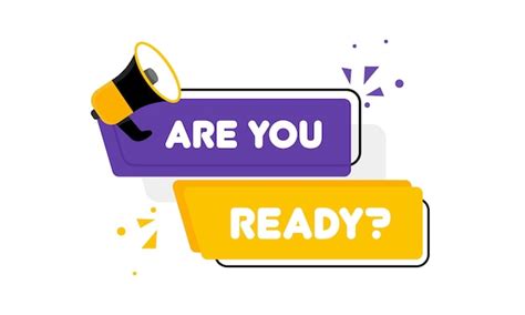 Premium Vector Banner Are You Ready Flat Purple Orange Bright Banner