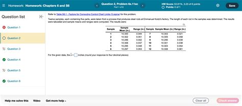 Solved Refer To Table S61 Factors For Computingcontrol
