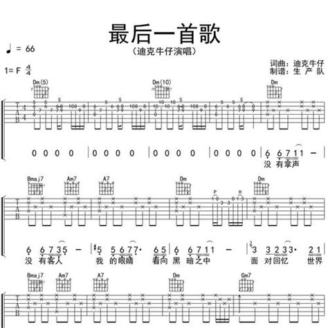 《放手去爱》吉他六线谱迪克牛仔弹唱吉他谱g调指法 吉他堂