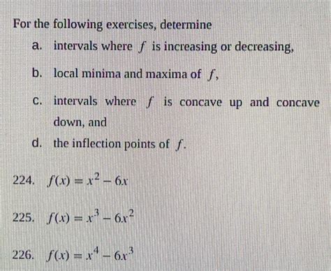 Solved For The Following Exercises Determine A Intervals Chegg