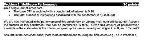 Solved Problem 3 Multi Core Performance 10 Points On A