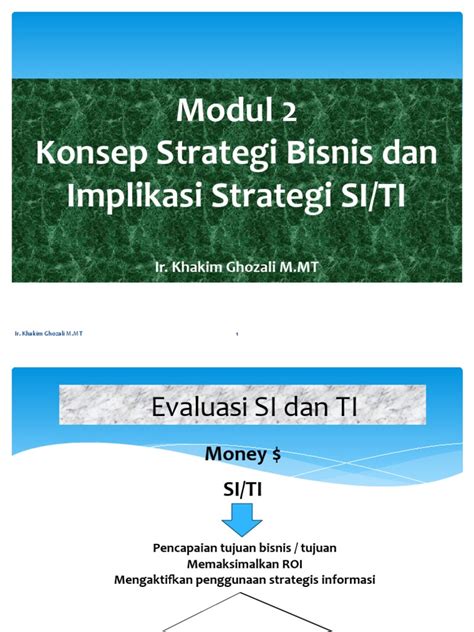 Perencanaan Strategi Si Modul 2 Konsep Strategi Bisnis Dan