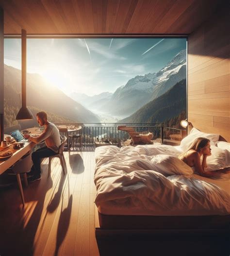 Premium Photo Couple In Expensive Hotel Resort Room Remote Working