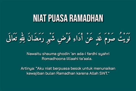 Bacaan Niat Puasa Ramadhan Dan Artinya Arab Latin Bacaan Doa Berbuka