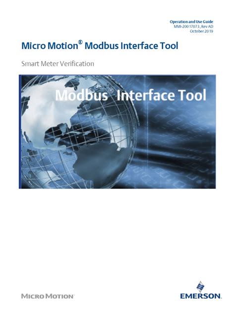 Manual Modbus Interface Tool Smartmeter Verification Micro Motion En