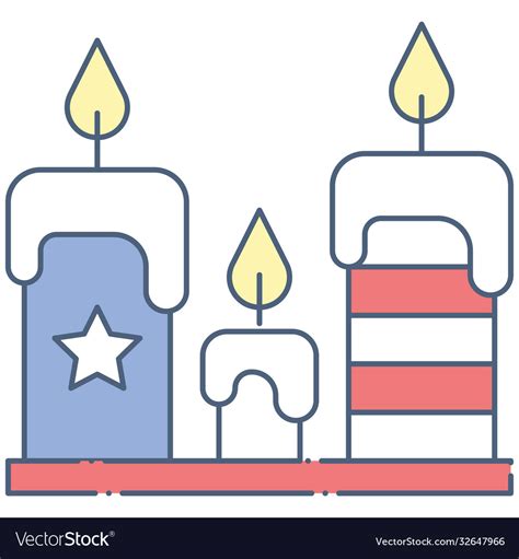 Candles United State Independence Day Related Icon