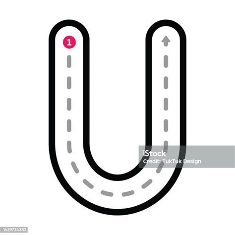 추적 알파벳 대문자 대문자 U 유치원 유치원 및 몬테소리 학교 어린이 워크 시트에 대한 점선 요소를 필기 연습 활동을위한 사전
