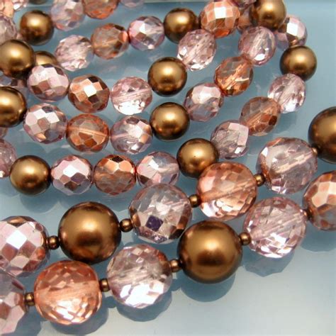 Vintage 2 Multi Strand Glass Bead Necklace 3 Strand B Gem