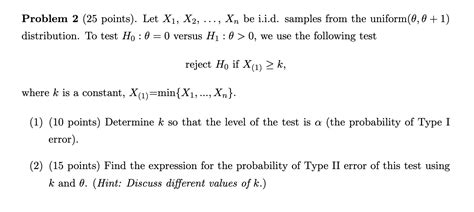 Solved Problem 2 25 Points Let X1 X2 Xn Be I I D Chegg Com