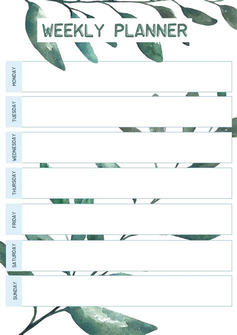 Weekly Planner Страницы планировщика Планировщик на неделю Планировщики