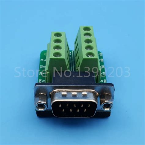 2pcs D Sub Db9 Male Plug 9pin Terminals Adapter Serial Breakout Board Connector In Connectors