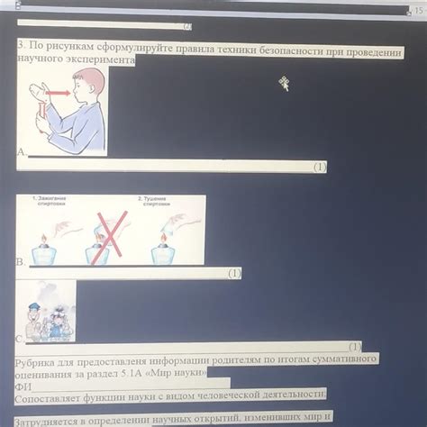 3 По рисункам сформулируйте правила техники безопасности при проведении научного эксперимента