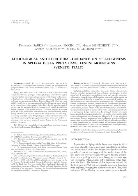 Pdf Lithological And Structural Guidance On Speleogenesis In Spluga
