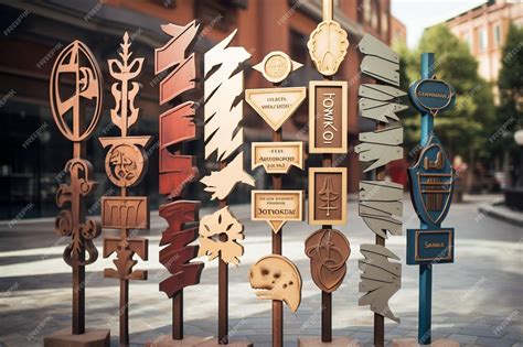 Premium Photo Detail Shot Of Customdesigned Signage Or Wayfinding