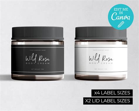 Editable Wrap Around Label Template Body Product Label Template