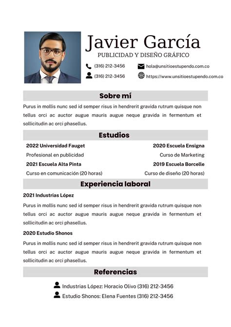 Plantillas De Hojas De Vida En Word Gratis