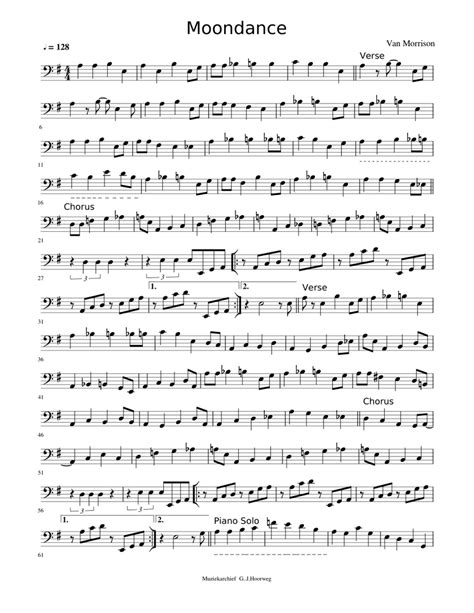 Moondance Bass Piano Tutorial