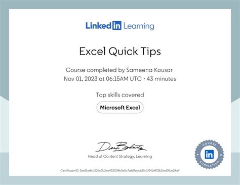 Sameena Kousar On Linkedin Finished Excel Quick Tips